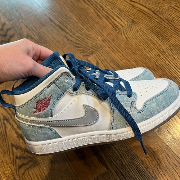 Nike | Shoes | Nike Jordan Mid French Blue Light Steel Shoes | Poshmark